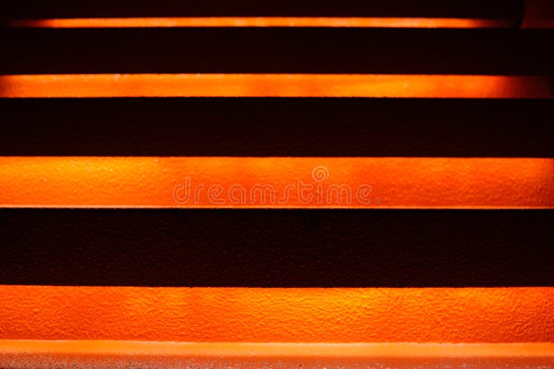 Stairway with Orange and Yellow Lights Along Steps Creating a Vector ...