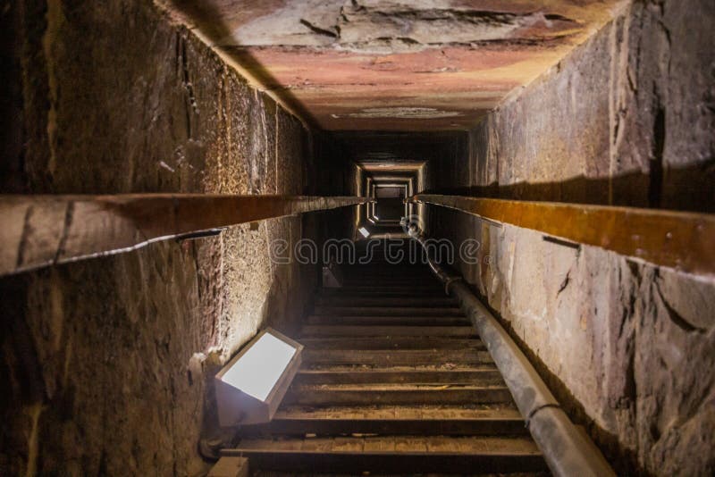 Stairway in the Red Pyramid in Dahshur, Egy Stock Image - Image of ...