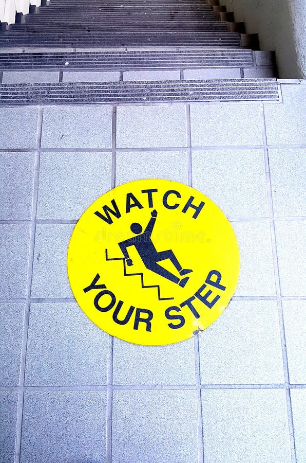 Watch your step stock image. Image of yellow, banner - 128208979