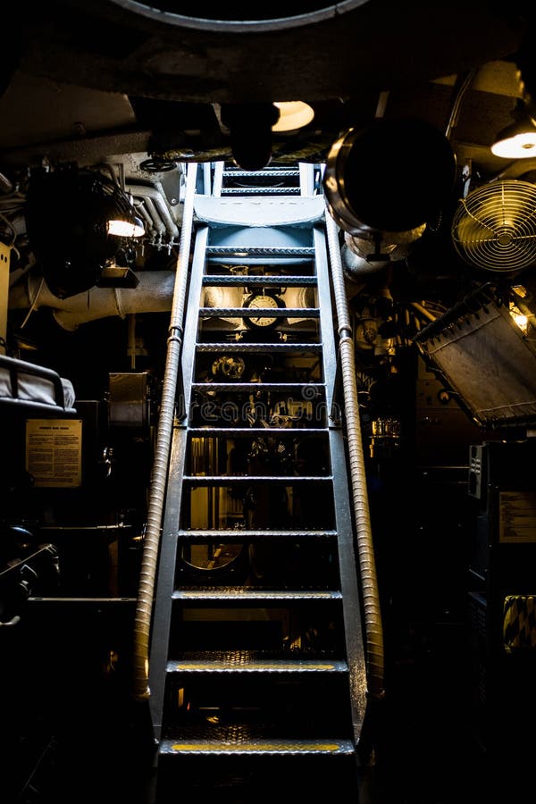 Stairway stock image. Image of used, deck, submarine - 76308153