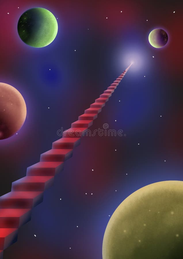 Stairway To Heaven through Space Stock Illustration - Illustration of ...