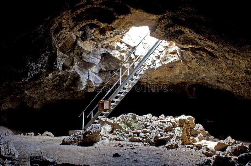 Stairway To Inside the Cave Stock Photo - Image of tube, staircase ...