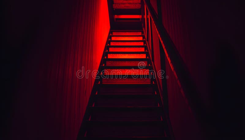 Stairway To the Red Void: an Ascending Path in Darkness Stock ...