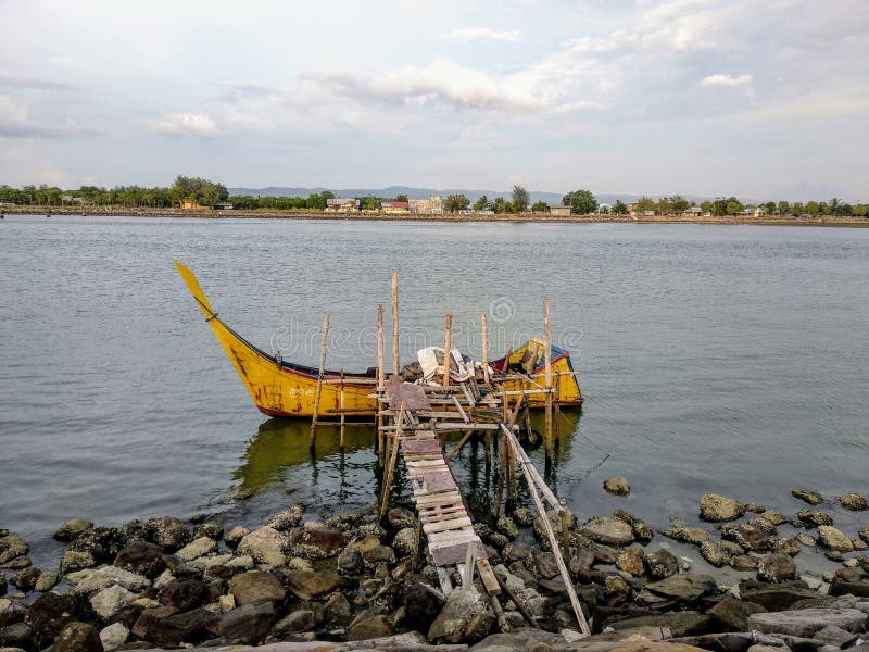 A Stairway To Step Inside the Boat Safely Stock Photo - Image of step ...