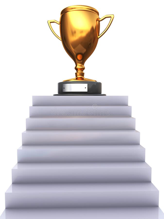 Stairway to trophy stock illustration. Illustration of award - 13013385