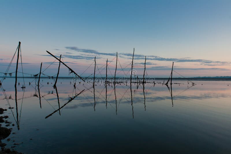 Stake Nets for Salmon Fishing in Scotland Stock Image - Image of ...