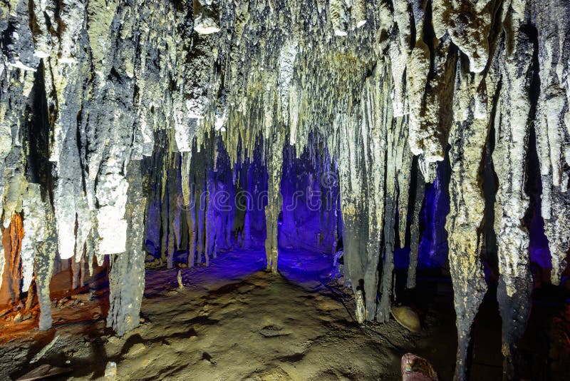 Stalactite Stalactites with Color Lighting Stock Image - Image of ...