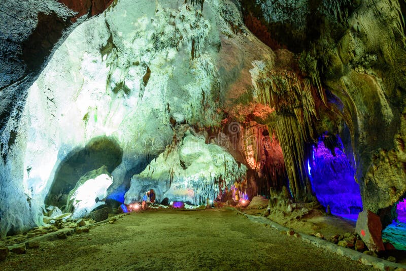 Stalactite Stalactites with Color Lighting Stock Photo - Image of ...