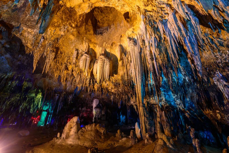 Stalactite Stalactites with Color Lighting Stock Photo - Image of ...