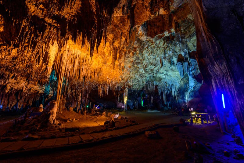 Stalactite Stalactites with Color Lighting Stock Photo - Image of stone ...