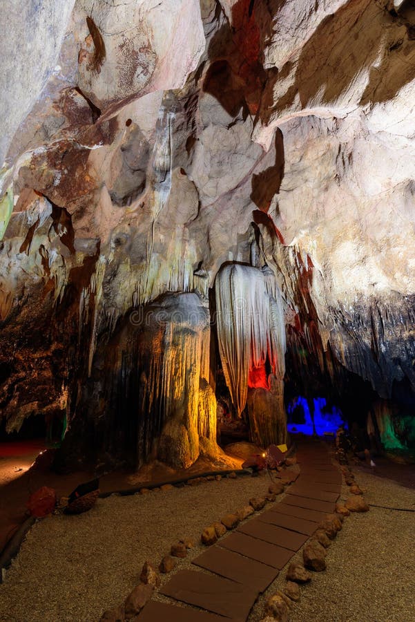 Stalactite Stalactites with Color Lighting Stock Image - Image of stone ...