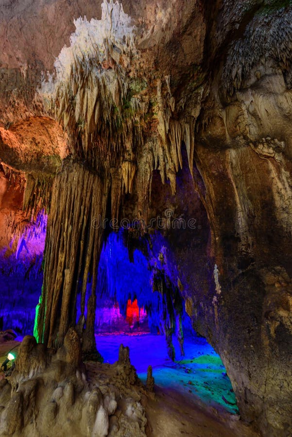 Stalactite Stalactites with Color Lighting Stock Image - Image of park ...