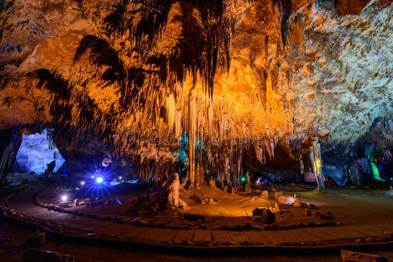 Stalactite Stalactites with Color Lighting Stock Photo - Image of ...