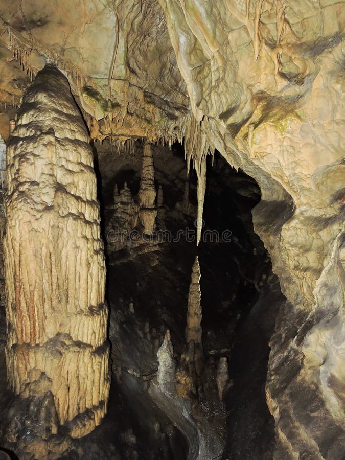 Stalactite and Stalagmite Cave, Slovakia Stock Photo - Image of ...
