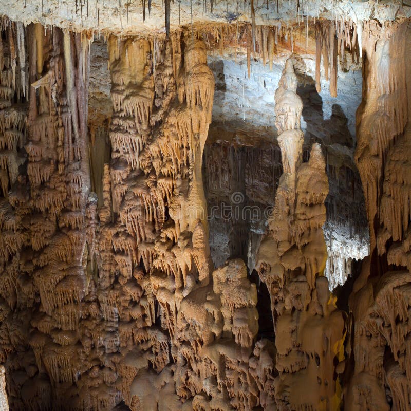 Stalactite Stalagmite Cavern Stock Photo - Image of geological, cavern ...