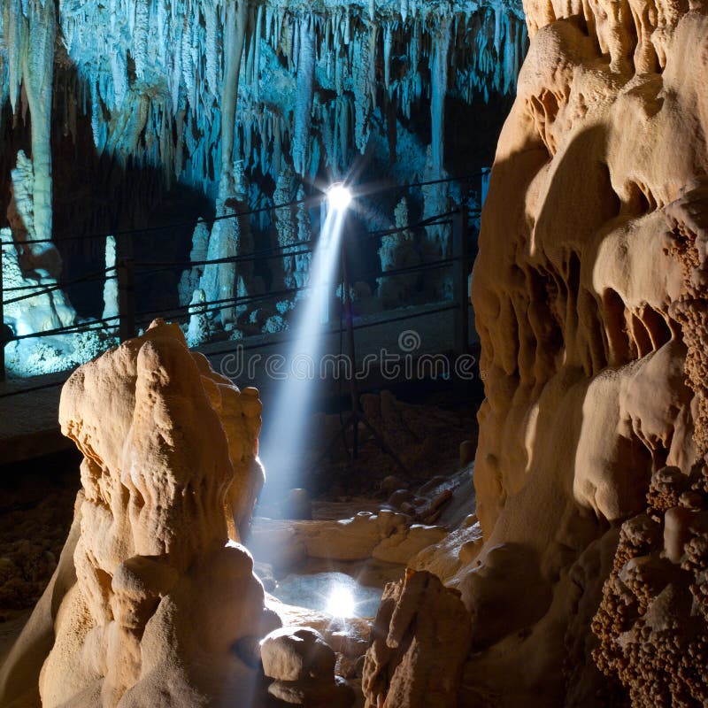 Stalactite and Stalagmite Formations Stock Photo - Image of ...