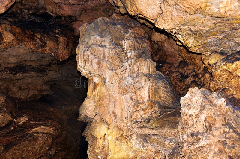 Stalactite, Stalagmite Walls of the Cave. Template for Design Stock ...