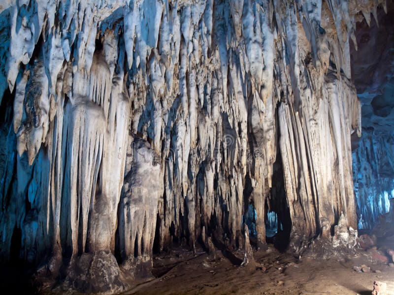 Big stalactite wall stock image. Image of asia, natural - 14678299