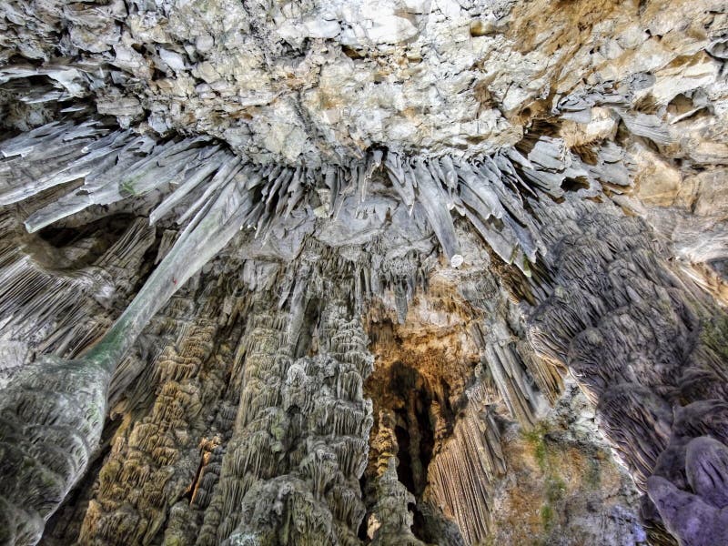 Stalactites on the Cave`s Ceiling Stock Photo - Image of point ...