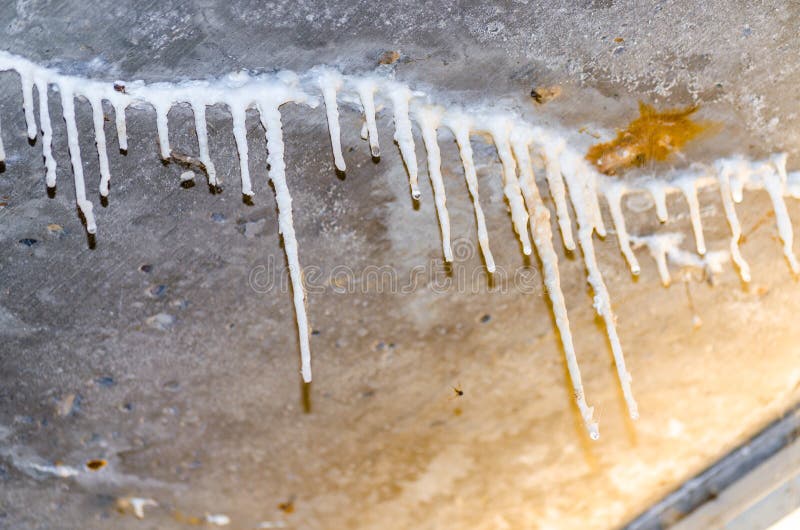Stalactites, Concrete Ceiling Stock Image - Image of carbonate, geology ...