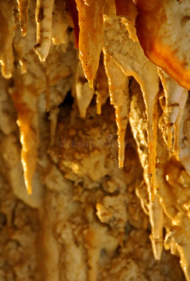 Stalactites forming. stock photo. Image of light, limestone - 27134184