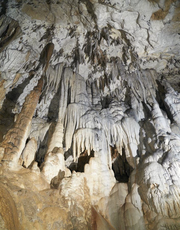Stalactites and Stalagmites in the Cave Stock Image - Image of ...