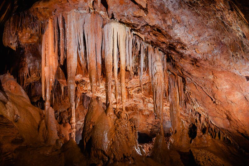 Stone columns in a cave stock photo. Image of column - 31295526