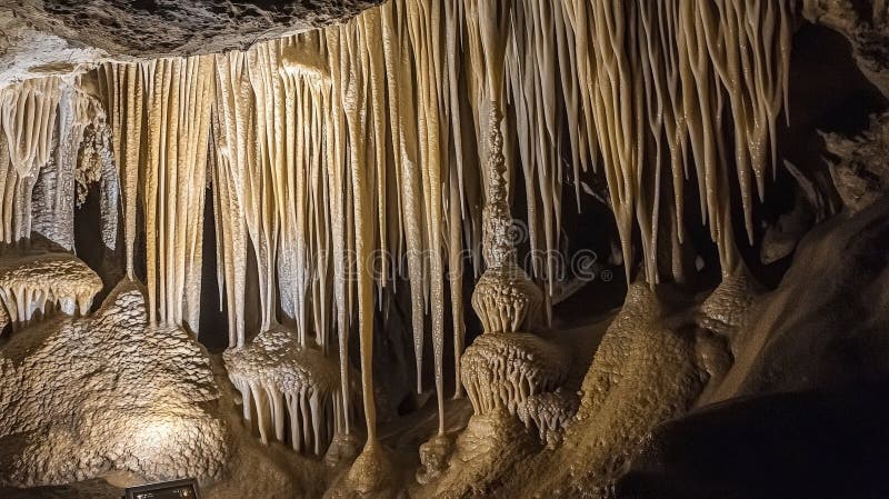 Stalactites and Stalagmites Hanging from the Ceiling of a Cave ...