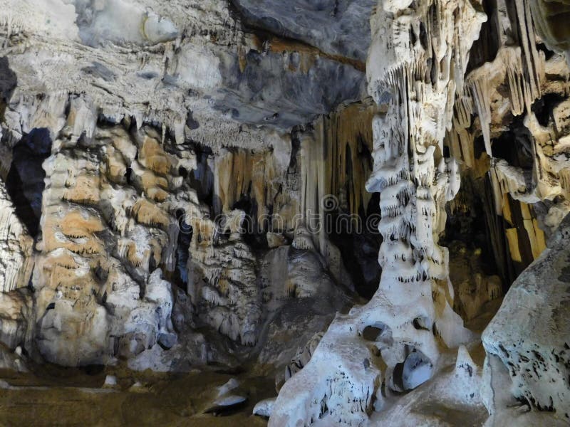 Stalagmite and Stalactite in Cave Stock Photo - Image of stalactite ...