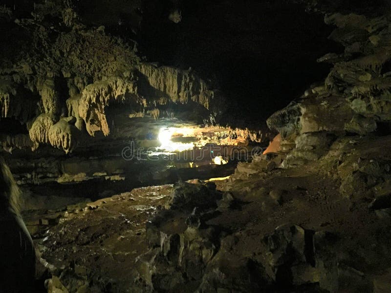 Underground Rock Formation Deep in a Cave Stock Image - Image of ...