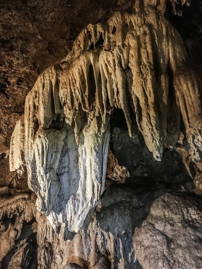 Stalagmites from Cave on Santo Island Stock Photo - Image of person ...