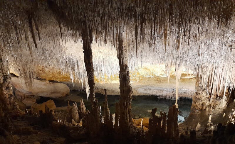 Stalagmites and Stalactites Formations Stock Photo - Image of cave ...