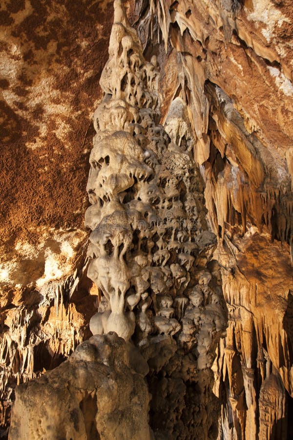 Stalagmites and Stalactites Inside the Cave in Croatia Photo Stock ...