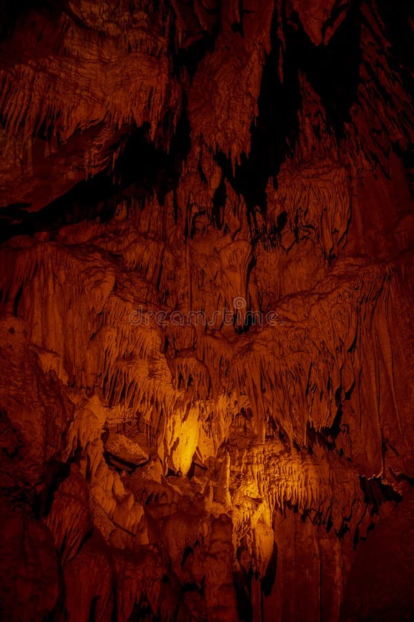 Stalagtites Hang from Mammoth Cave Stock Image - Image of outdoor ...