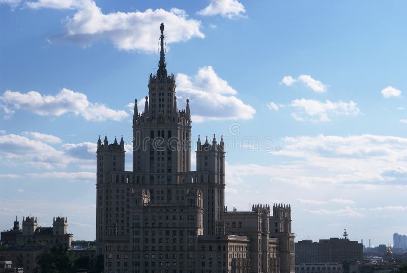 Stalin building in Moscow stock image. Image of embankment - 25919195