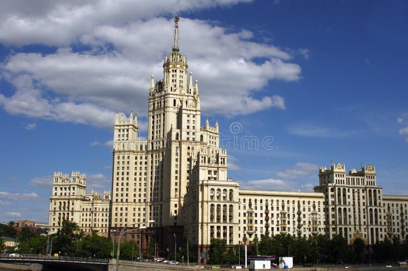 Stalin S Building in Moscow, Russi Stock Photo - Image of flow ...