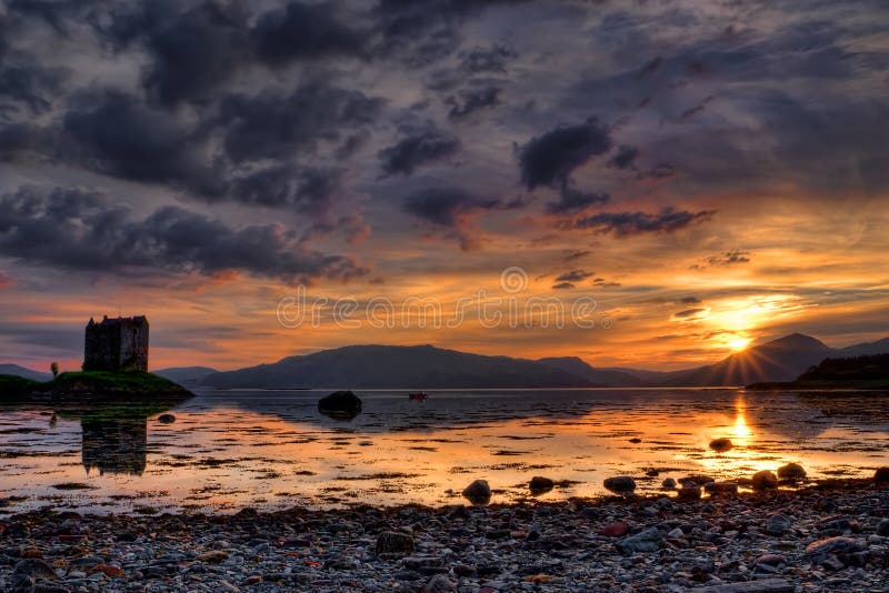 Castle at dusk stock photo. Image of pink, evening, serene - 15112418