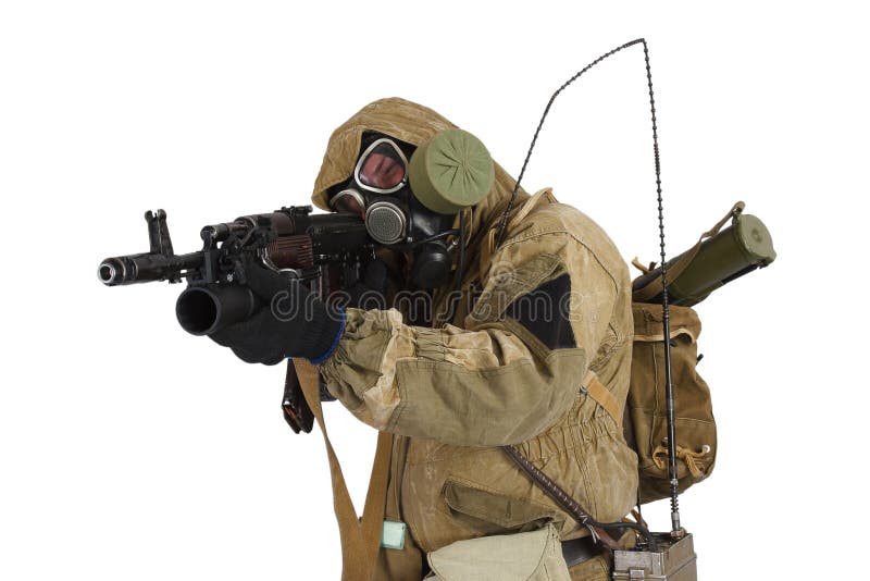 Stalker in Gas Mask with Weapon Stock Photo - Image of human, ak47 ...