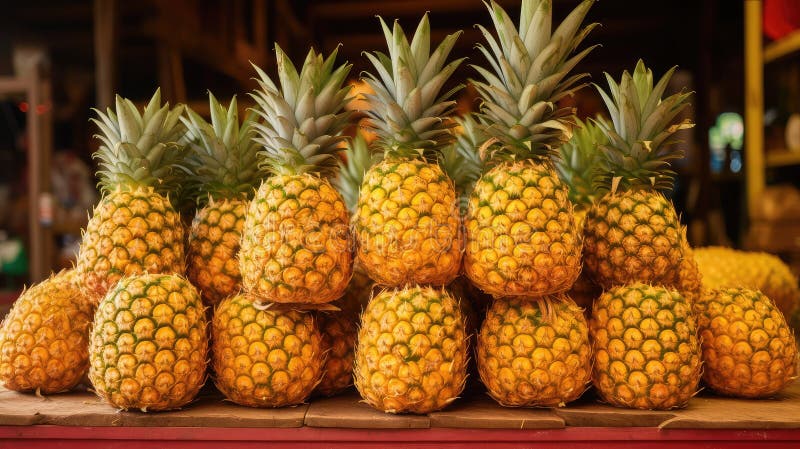 Stall pineapple yellow stock illustration. Illustration of stall ...