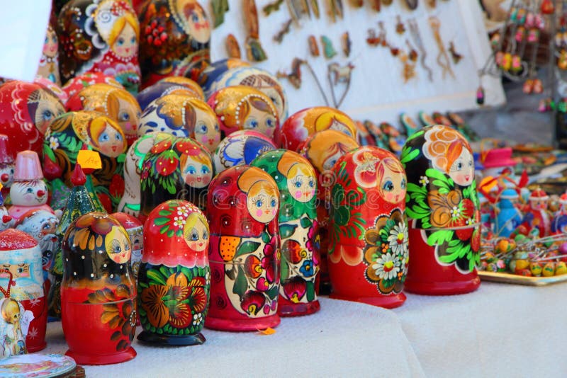 Stall of russian dolls stock photo. Image of price, craft - 86464938