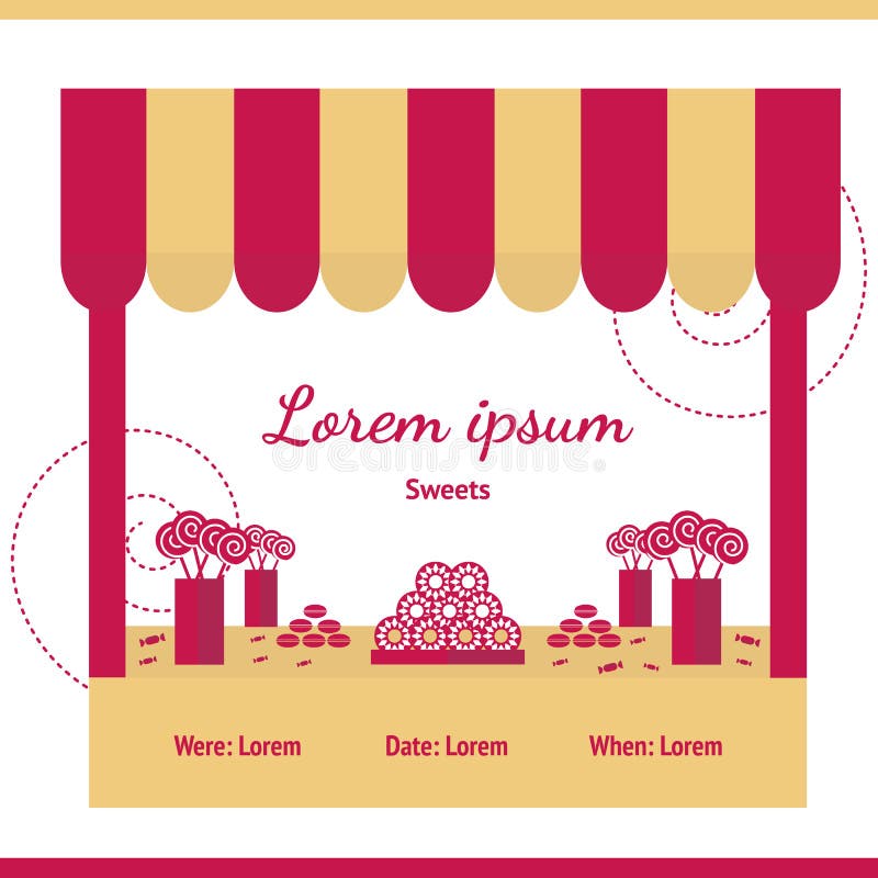 Stall with sweets stock vector. Illustration of candy - 64211833