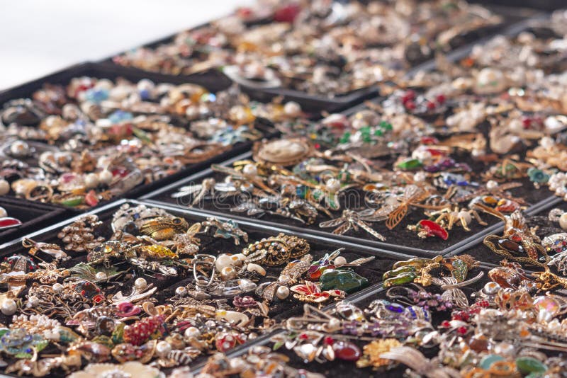 Stall with Trinkets at a Flea Market Stock Image - Image of female ...