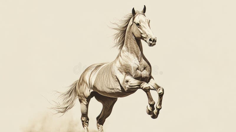 Stallion Rearing Elegantly stock illustration. Illustration of muscular ...
