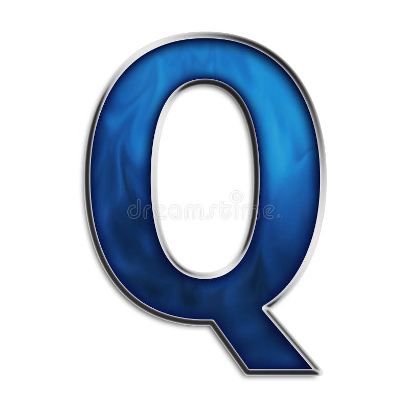 Stam- Blå Isolerad Bokstav Q Stock Illustrationer - Illustration av ...
