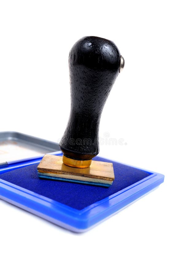 Ink pad with rubber stamp stock photo. Image of open - 16769950