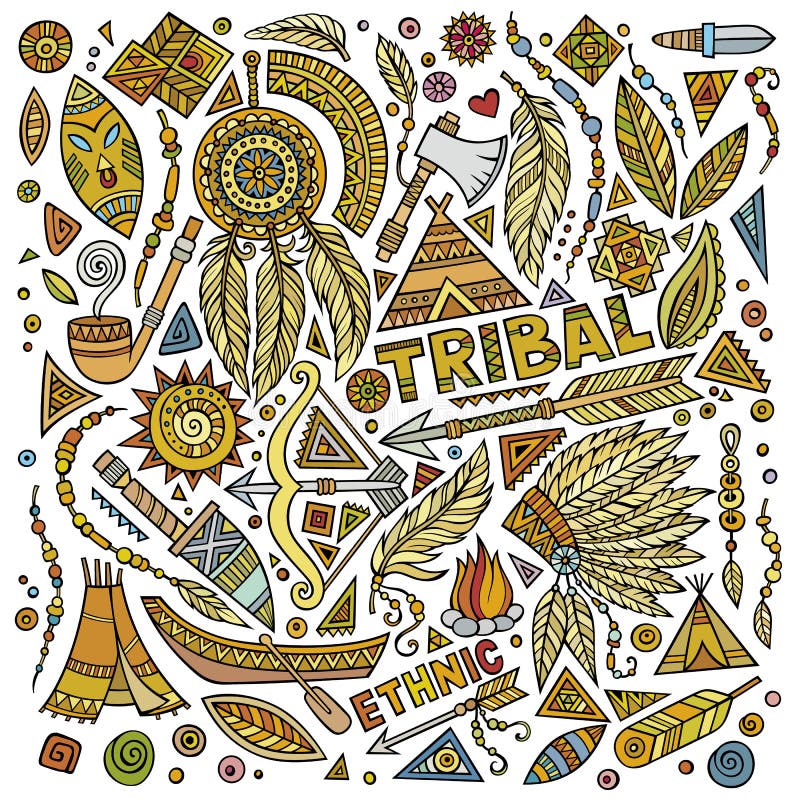 Stammen Inheemse Reeks Symbolen Vector Illustratie - Illustration of ...