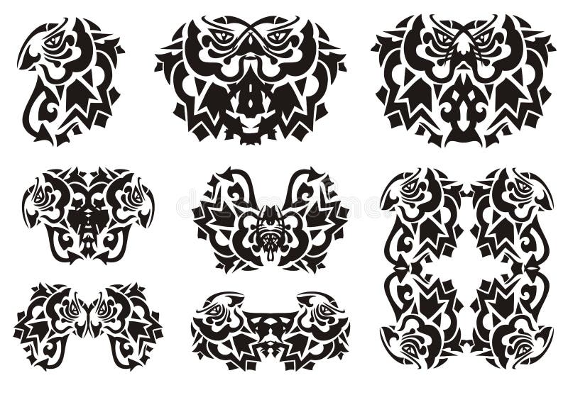 Stammenvogelsymbolen Van Vlindervleugel Vector Illustratie ...