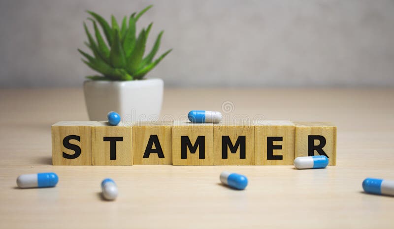 Stammer Word Made with Building Blocks. Medical Concept. Stock Image ...