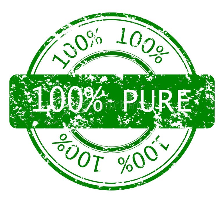 Stamp with 100 PURE stock vector. Illustration of pure - 9311765