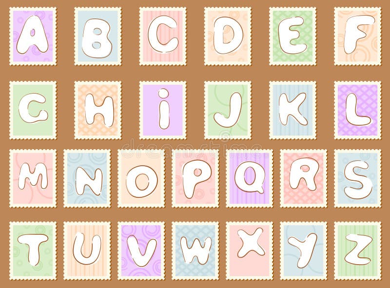 Stamp Alphabet - Cdr Format Stock Vector - Illustration of latin ...